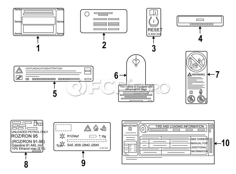 BMW Label "Exhaust Emission" - Genuine BMW 71228635922 | FCP Euro