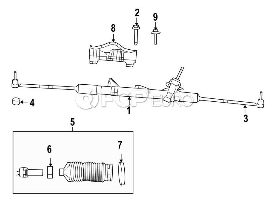 VW Rack and Pinion Assembly - Genuine VW 7B0422055F | FCP Euro