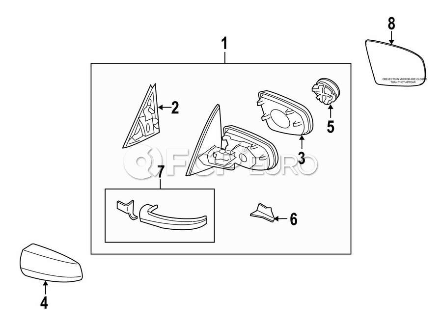 BMW Seal Outer Left Mirror Triangle - Genuine BMW 51337182337 | FCP Euro