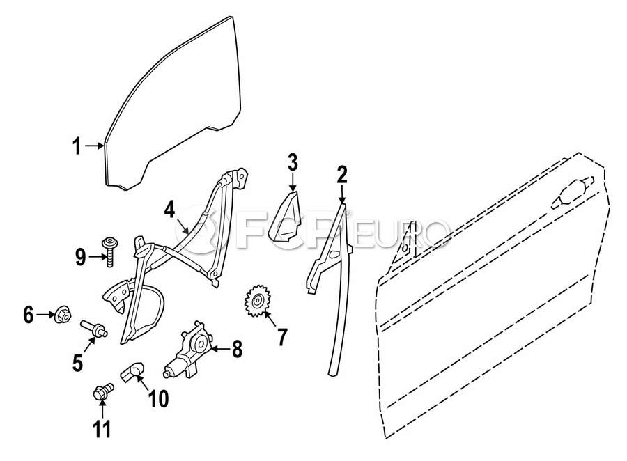 BMW Window Guide Right Front Door - Genuine BMW 51337268420 | FCP Euro