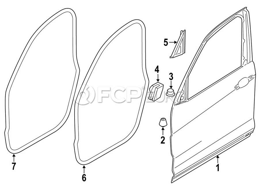BMW Seal Outer Left Mirror Triangle - Genuine BMW 51337335613 | FCP Euro