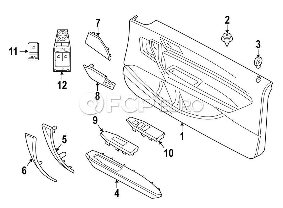 BMW Door Panel Handle Cover - Genuine BMW 51418064264 | FCP Euro