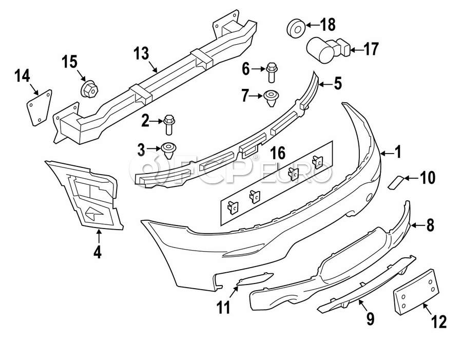 BMW Trim Diffuser Hp Primed Top (Zweibordig) - Genuine BMW 51122158797 ...