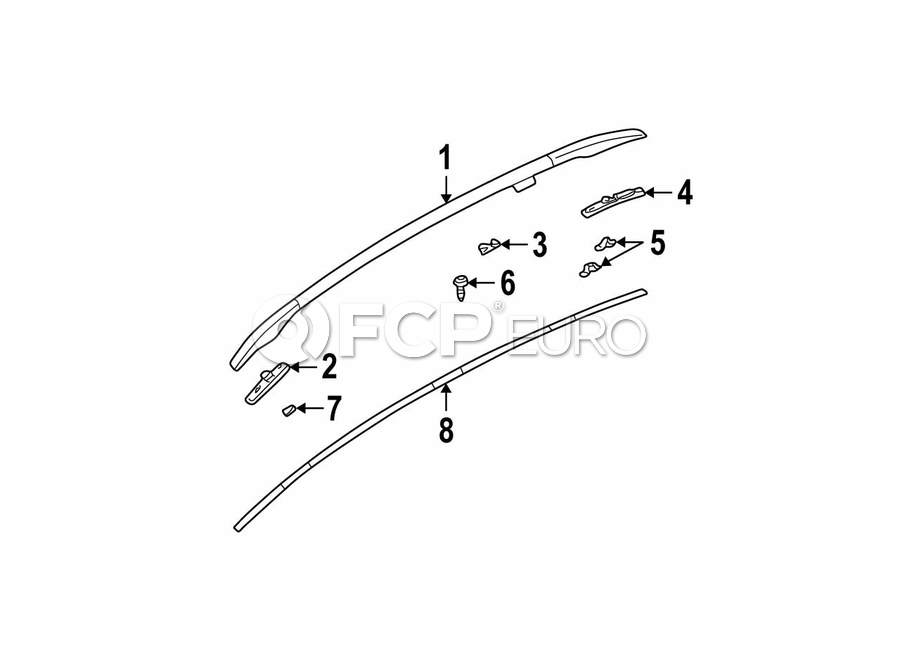BMW Moulding Roof Railing Left (Black) - Genuine BMW 51138262617 | FCP Euro