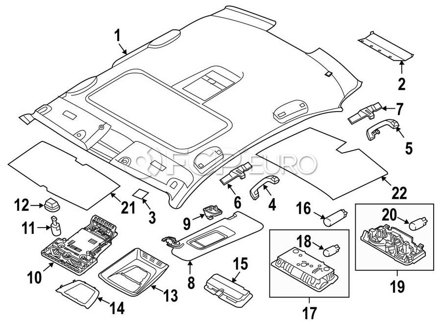 BMW Left Sun Visor (Everest Grey) - Genuine BMW 51167248859 | FCP Euro