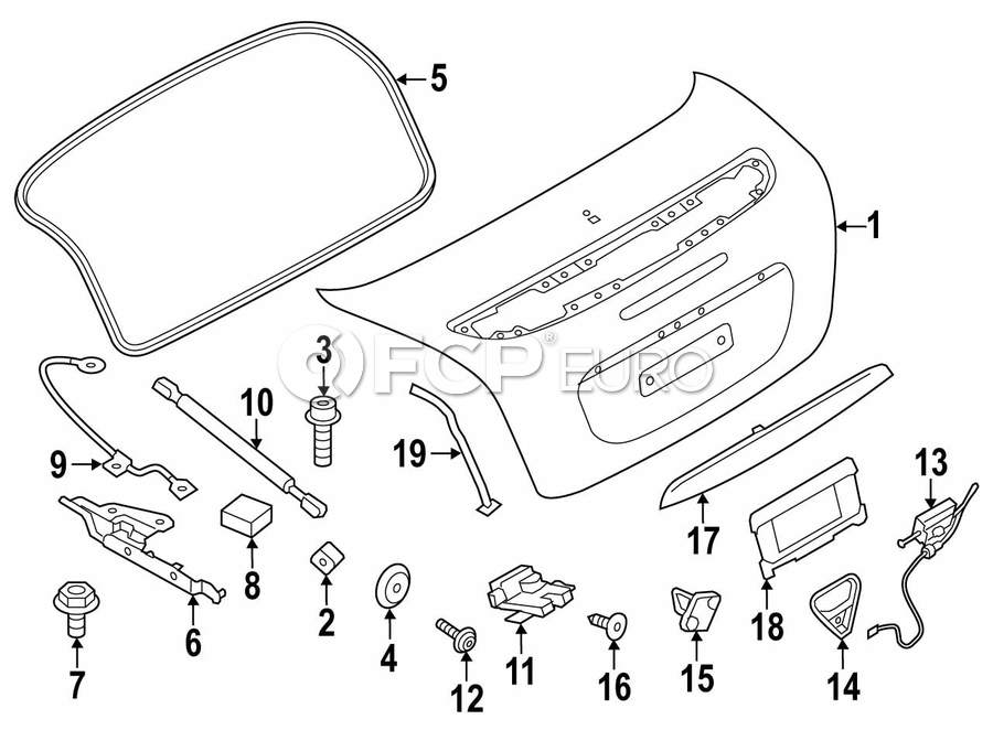 Mini Cooper Deck Lid Lift Support - Genuine Mini 51242759034 | FCP Euro