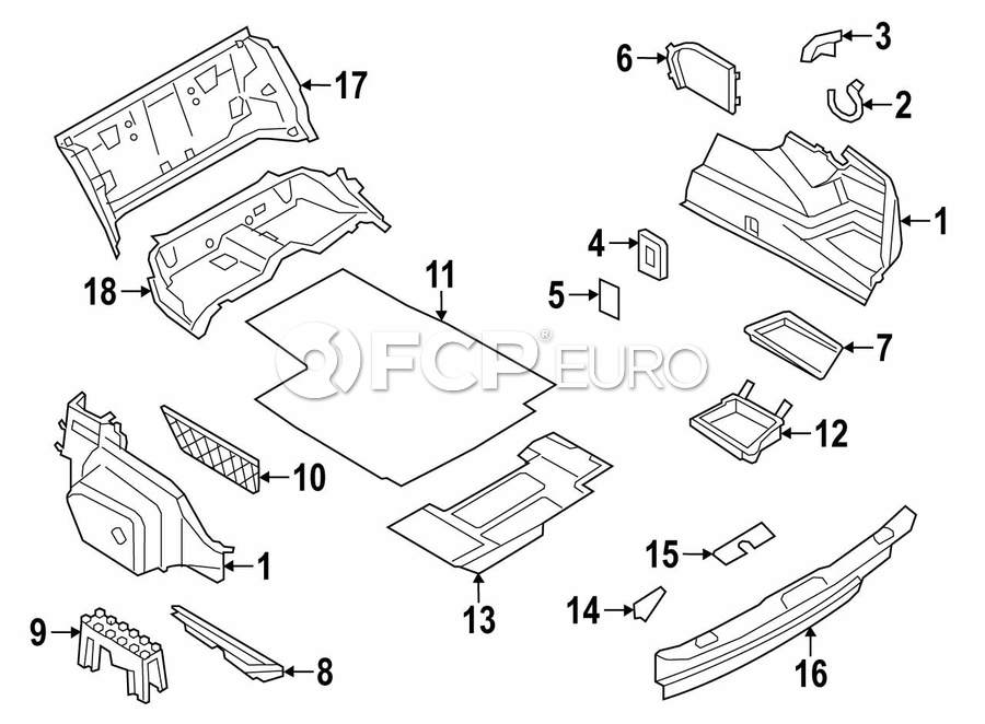 BMW Floor Carpet Luggage Compartment - Genuine BMW 51479113345 | FCP Euro