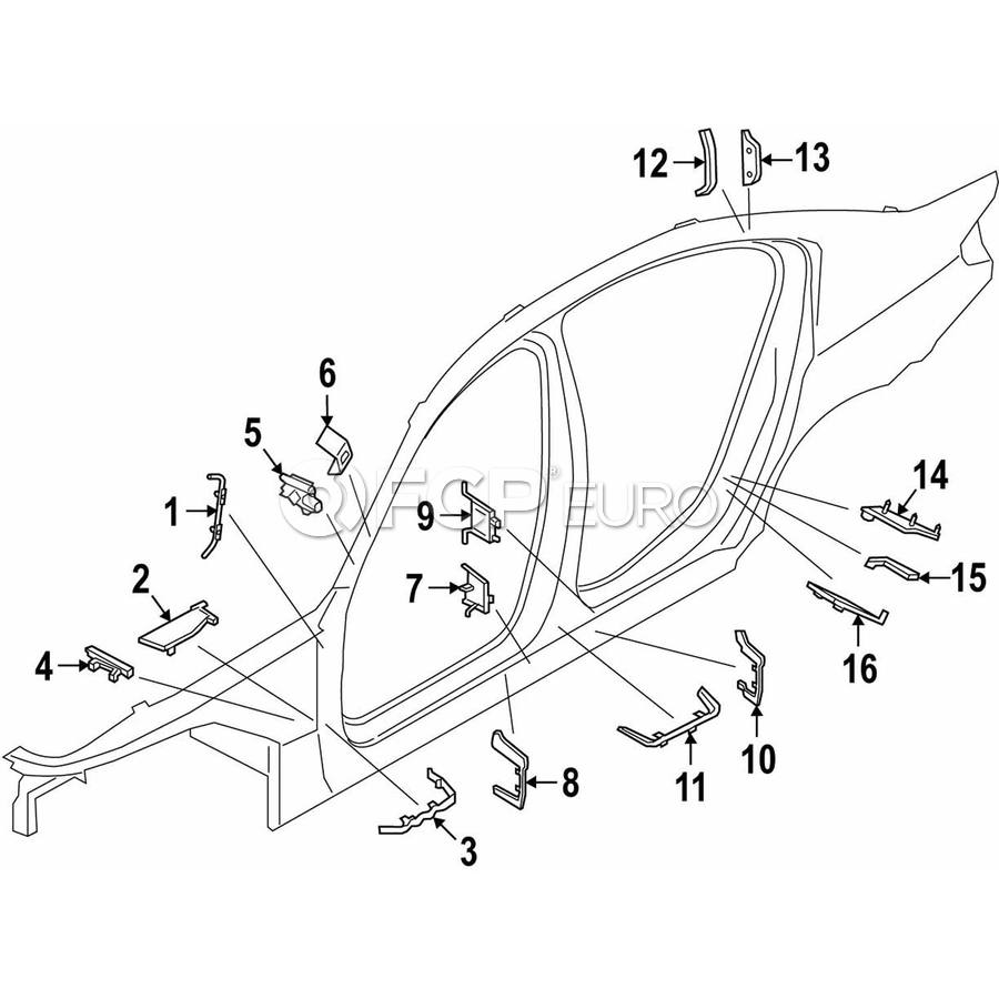 BMW Body C-Pillar Baffle Plate - Genuine BMW 41007363673 | FCP Euro