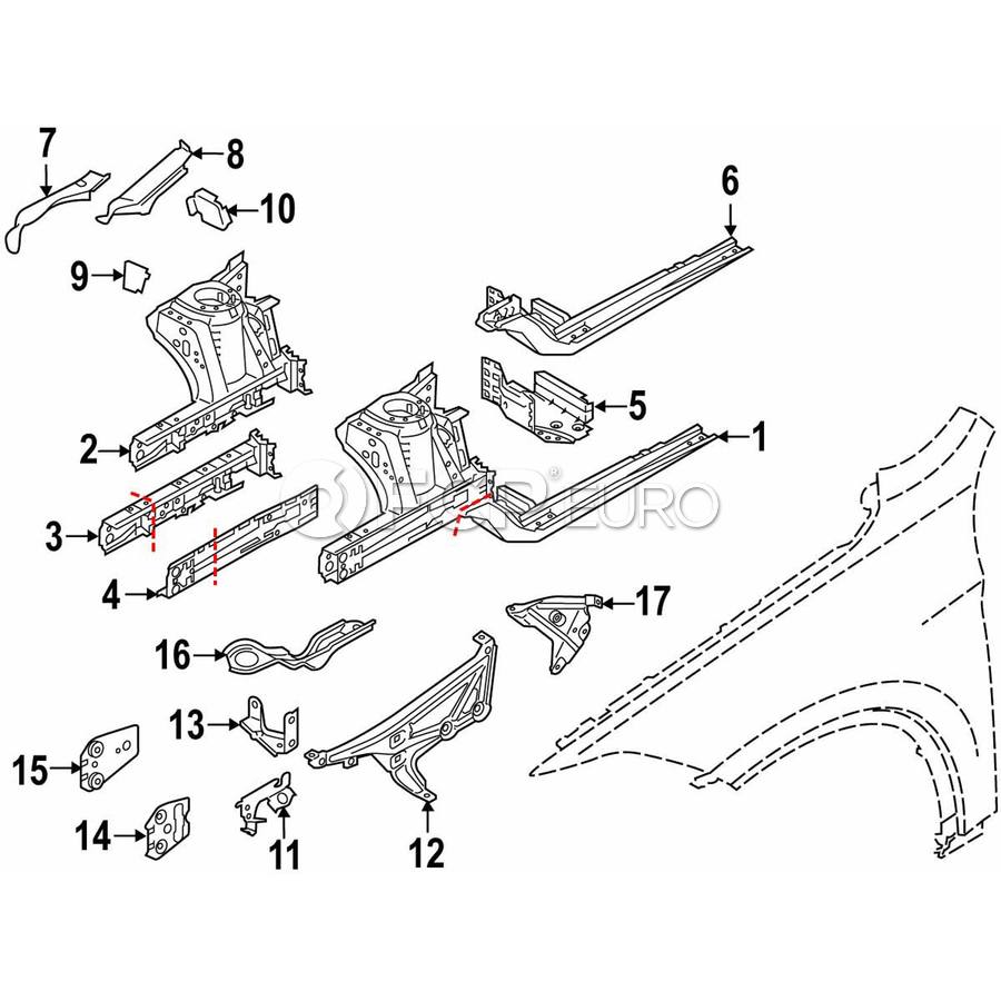BMW Fender Bracket - Genuine BMW 41007427129 | FCP Euro