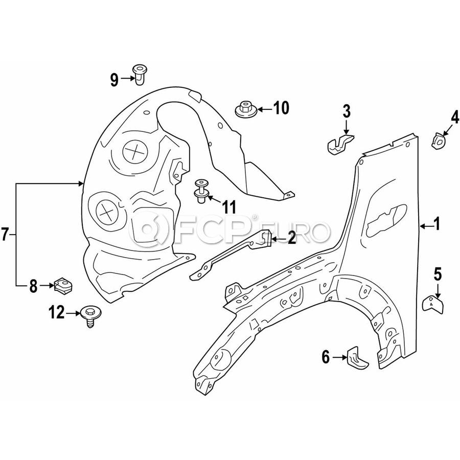Mini Fender Bracket - Genuine Mini 41007438924 | FCP Euro