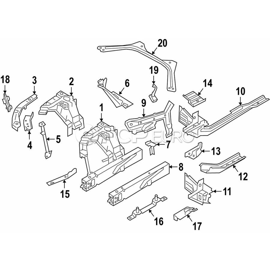 BMW Floor Side Rail Bracket - Genuine BMW 41007486613 | FCP Euro