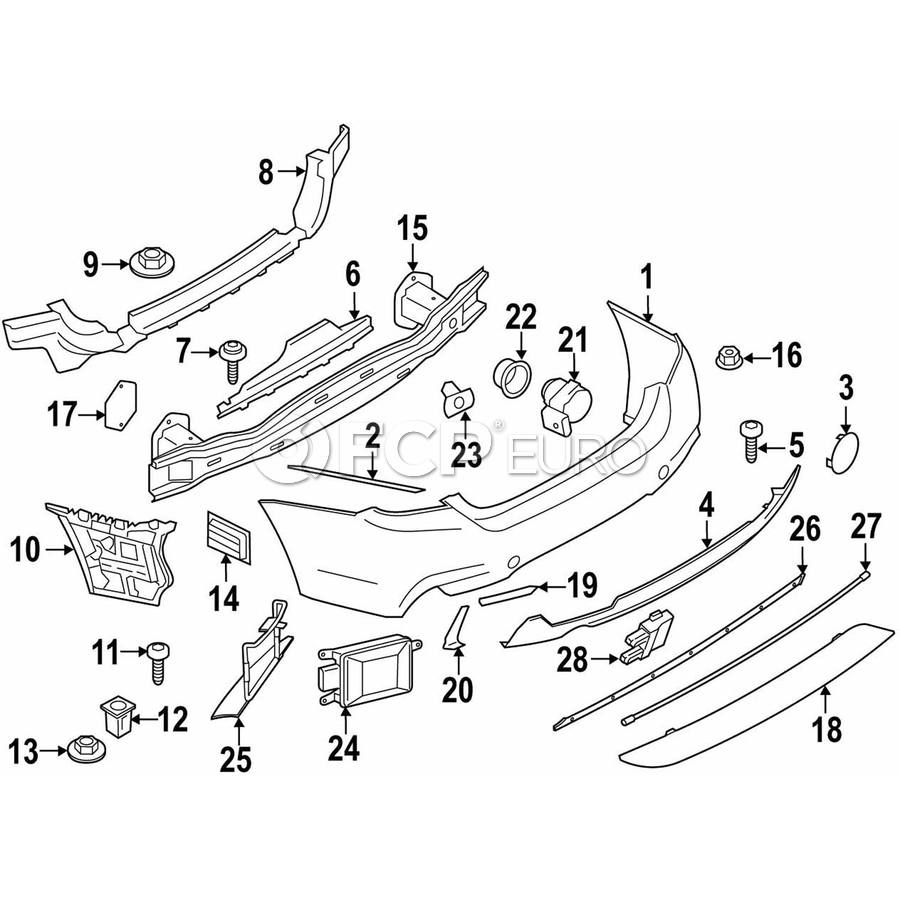 BMW Reinforcement Bumper Rear Bottom (M) - Genuine BMW 51128054289 ...