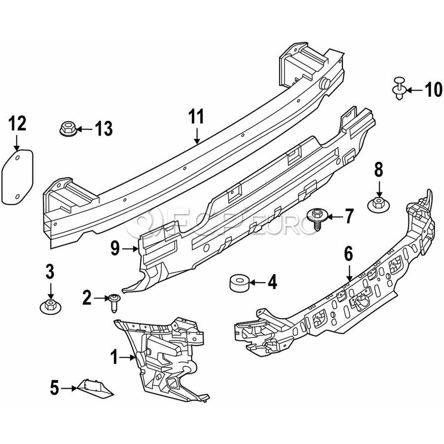 BMW Bumper Cover Support Rail - Genuine BMW 51128077819 | FCP Euro