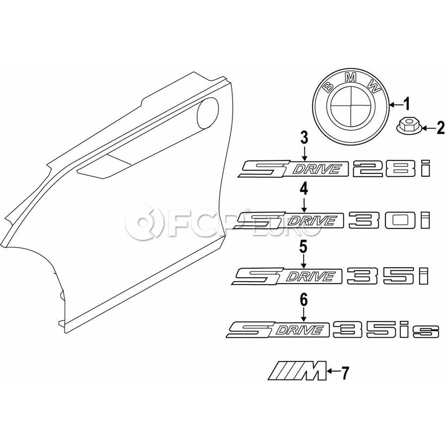 BMW Lettering (S Drive 35I) - Genuine BMW 51147221375 | FCP Euro