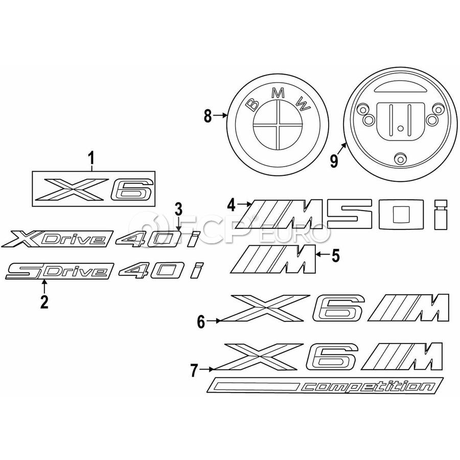 BMW Hatch Emblem - Genuine BMW 51147436016 | FCP Euro