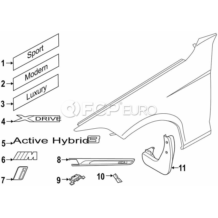 BMW Fender Emblem - Genuine BMW 51147477807 | FCP Euro
