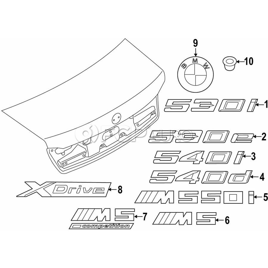 BMW Deck Lid Emblem - Genuine BMW 51148072369 | FCP Euro