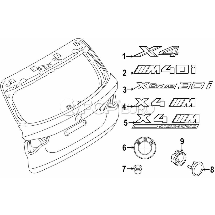 BMW Hatch Emblem - Genuine BMW 51148077611 | FCP Euro