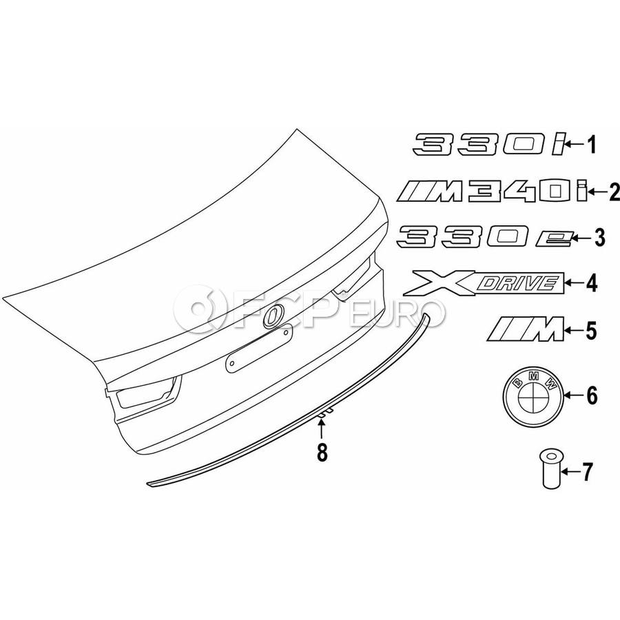 BMW Deck Lid Emblem - Genuine BMW 51148091110 | FCP Euro