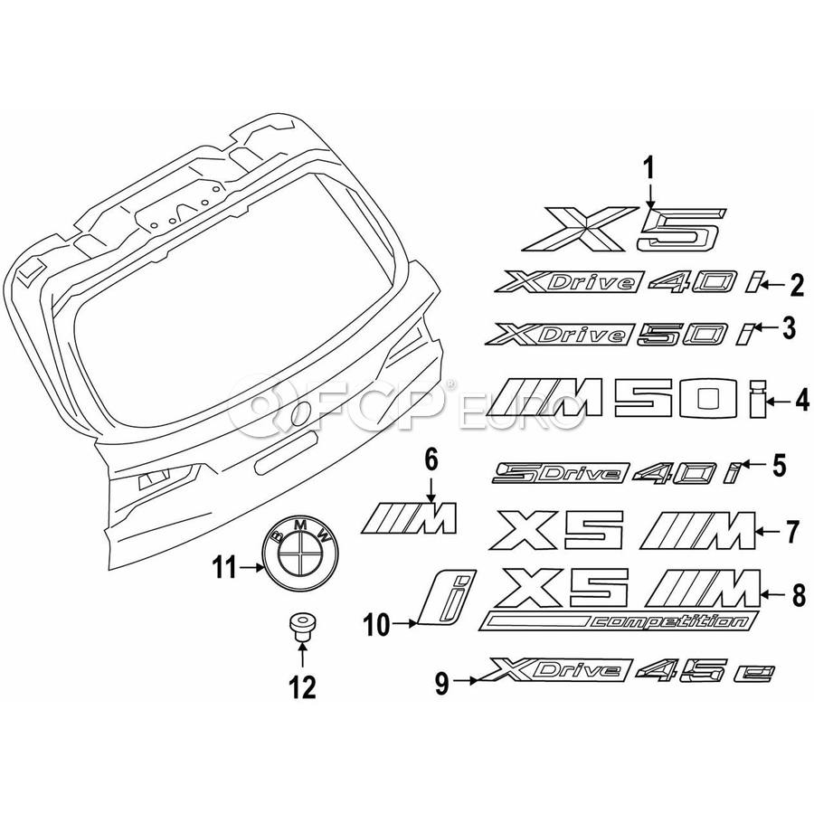 BMW Hatch Emblem - Genuine BMW 51148094237 | FCP Euro