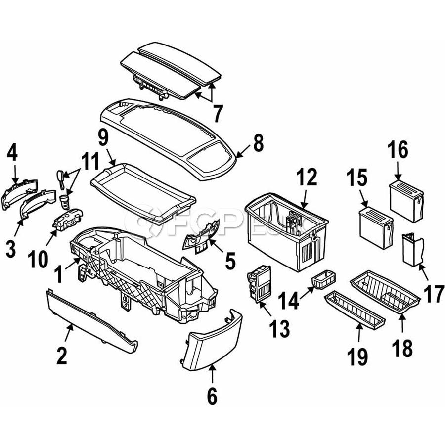 BMW Oddments Tray Centre Armrest Mobile - Genuine BMW 51167042555 | FCP ...