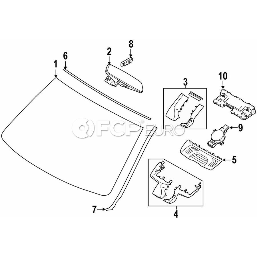 BMW Interior Rear View Mirror Mounting Base - Genuine BMW 51167945222 ...