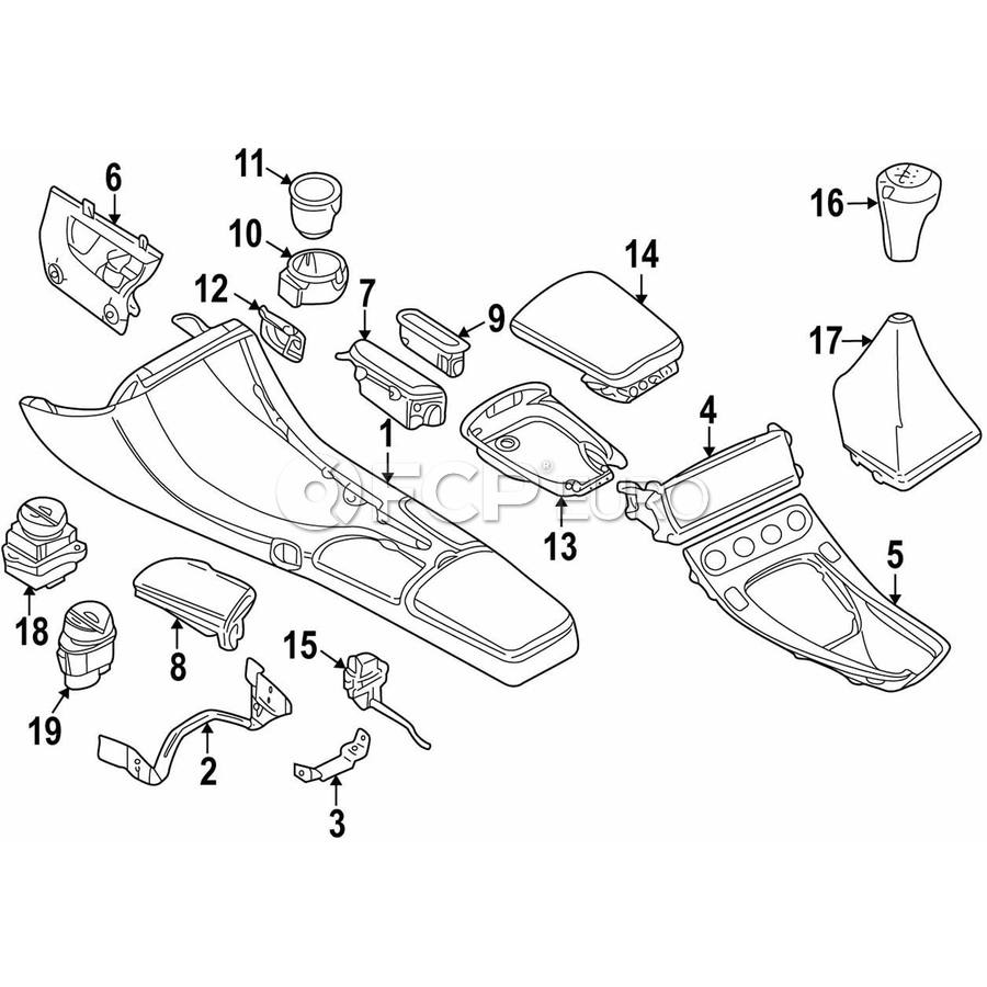BMW Centre Console Cubby Left (P1Sp Sportrot) - Genuine BMW 51168262723 ...