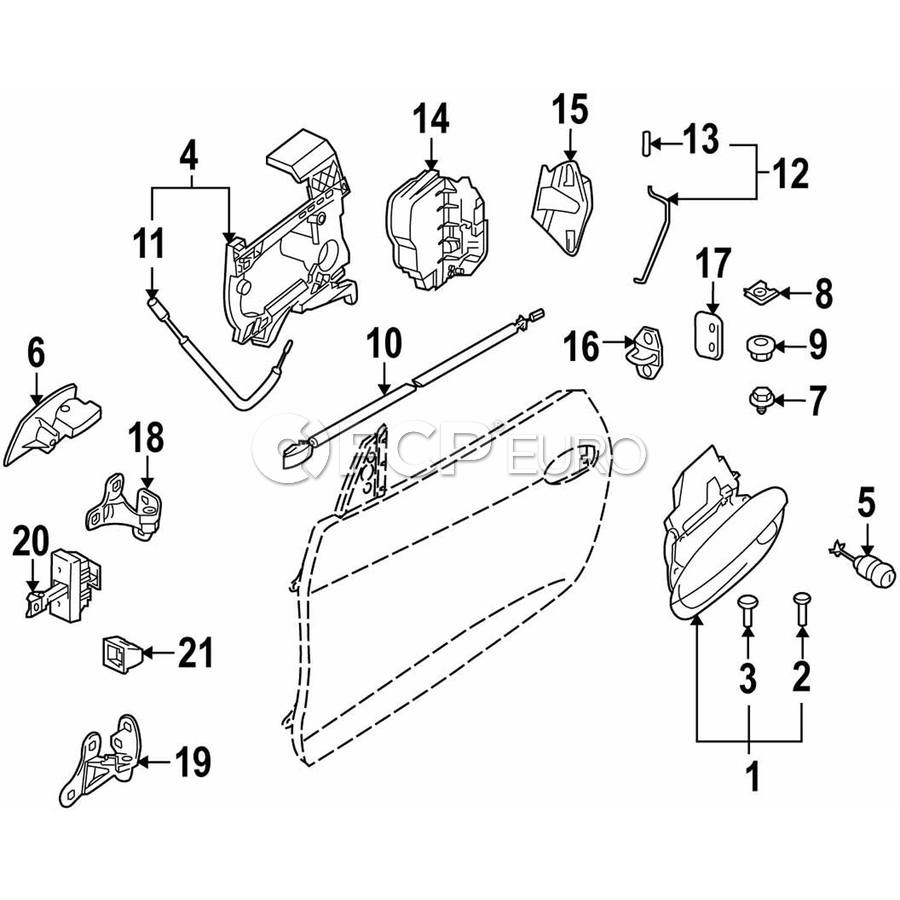 BMW Interior Door Handle Right Outer (Z4) - Genuine BMW 51217197328 ...