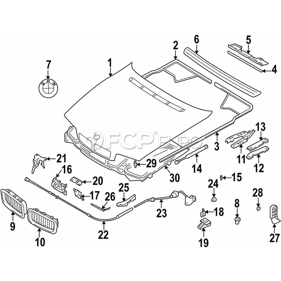 BMW Hood Catch - Genuine BMW 51238164766 | FCP Euro