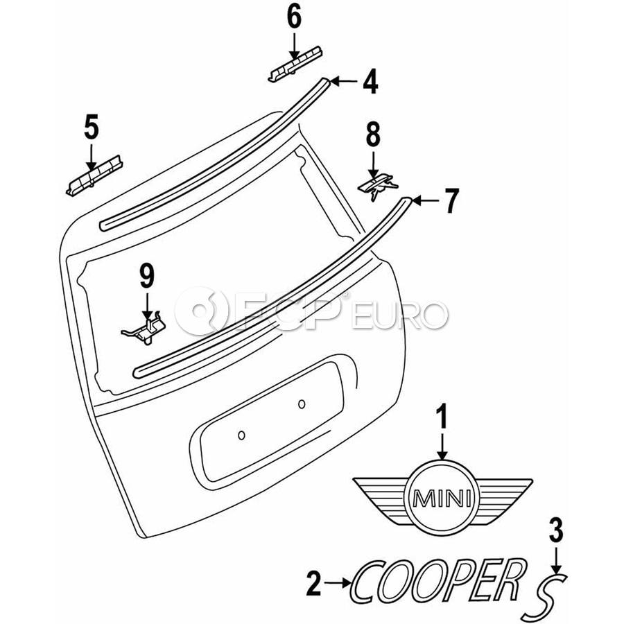 Mini Liftgate Reveal Molding - Genuine Mini 51317113198 | FCP Euro