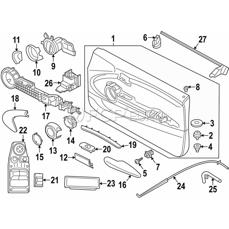 Mini Door Arm Rest Bracket - Genuine Mini 51417359138 | FCP Euro