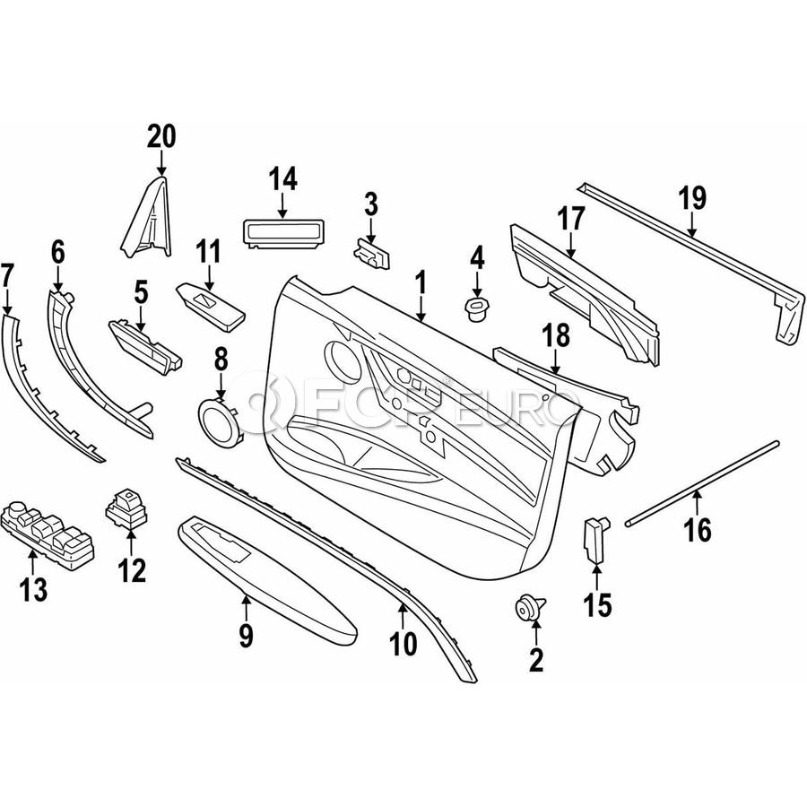 BMW Door Panel Handle Cover - Genuine BMW 51417460302 | FCP Euro