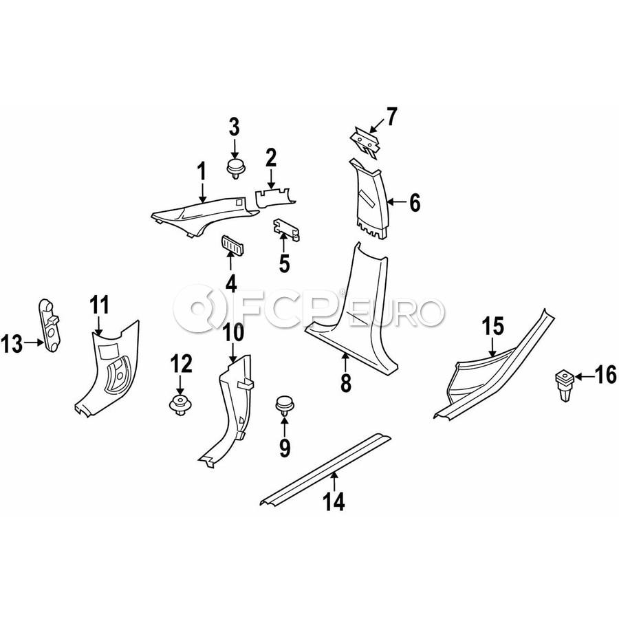 BMW Cover Column B Left (BasaltGrey) - Genuine BMW 51433403319 | FCP Euro