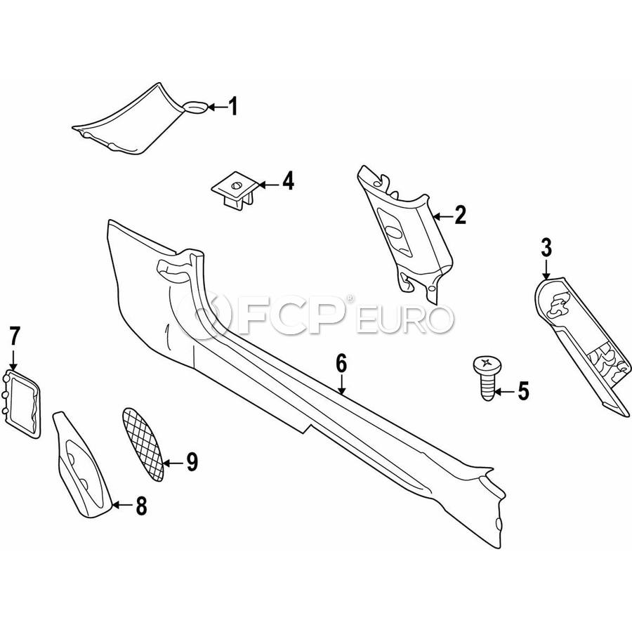 Mini Door Pillar Post Trim Set - Genuine Mini 51437029451 | FCP Euro