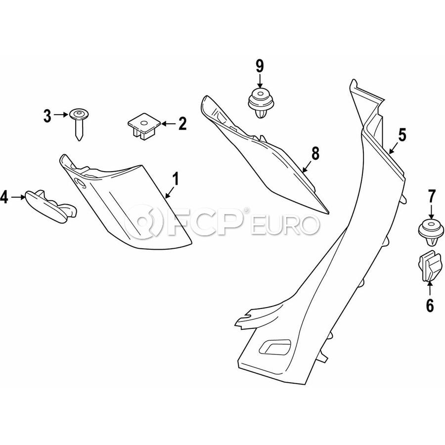 Mini Body C-Pillar Trim Panel - Genuine Mini 51437413833 | FCP Euro