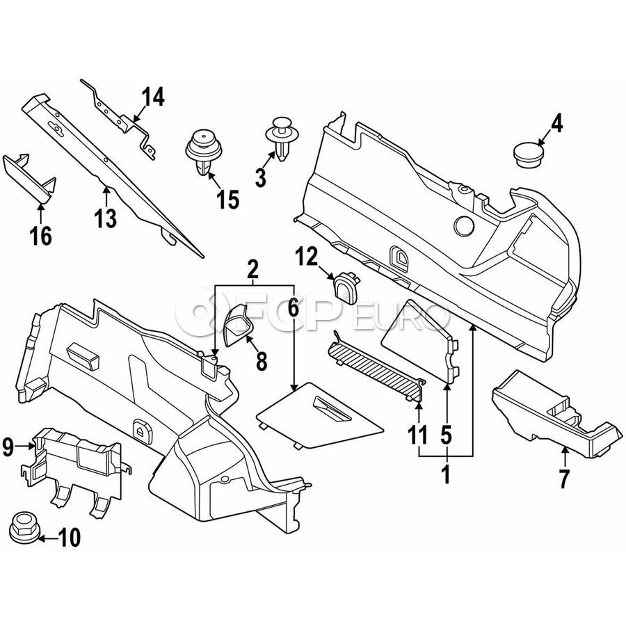 BMW Interior Quarter Panel Trim Panel - Genuine BMW 51438094040 | FCP Euro
