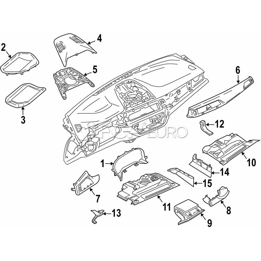 BMW Instrument Panel Trim Panel - Genuine BMW 51458069180 | FCP Euro
