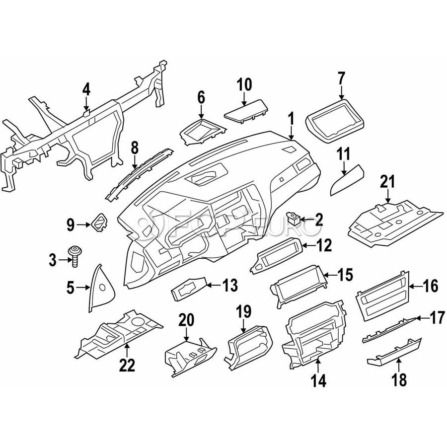 BMW Cover Dashboard Center - Genuine BMW 51459257226 | FCP Euro