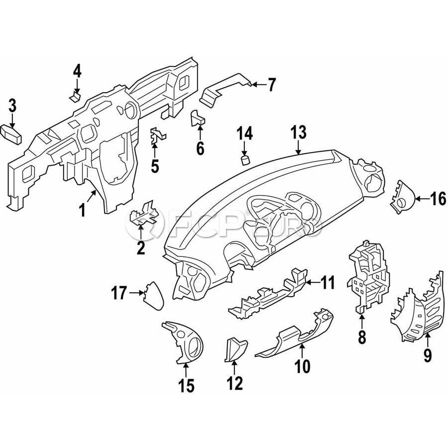Mini Instrument Panel Center Support - Genuine Mini 51459804938 | FCP Euro