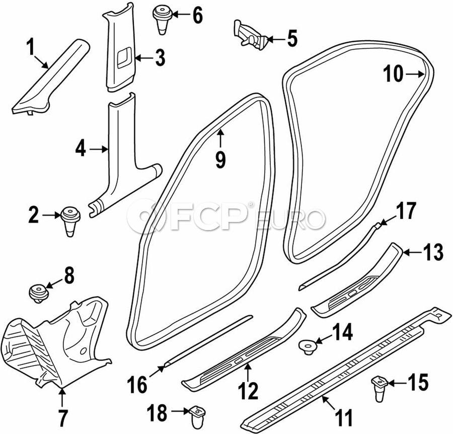 BMW Rear Left Entrance Cover (Black) - Genuine BMW 51472494807 | FCP Euro