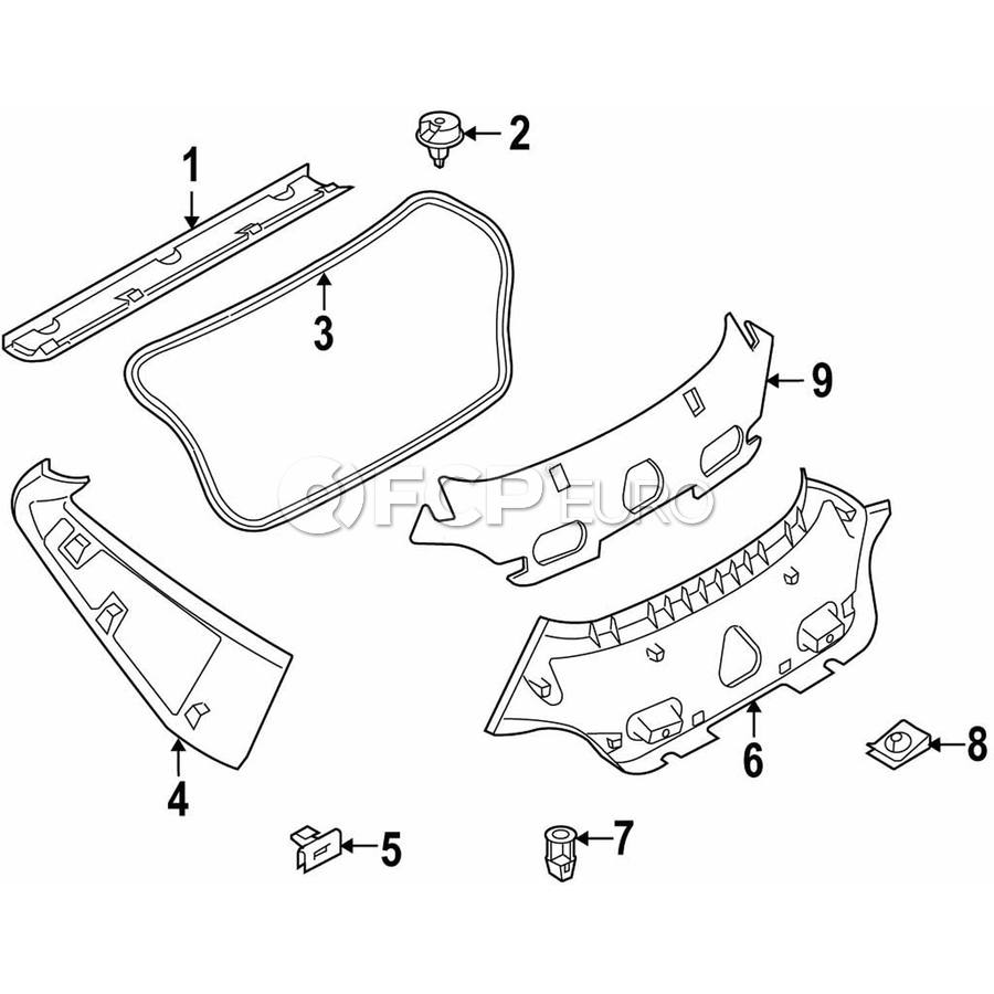 BMW Left Trunk Lid Panel Trim - Genuine BMW 51473421581 | FCP Euro