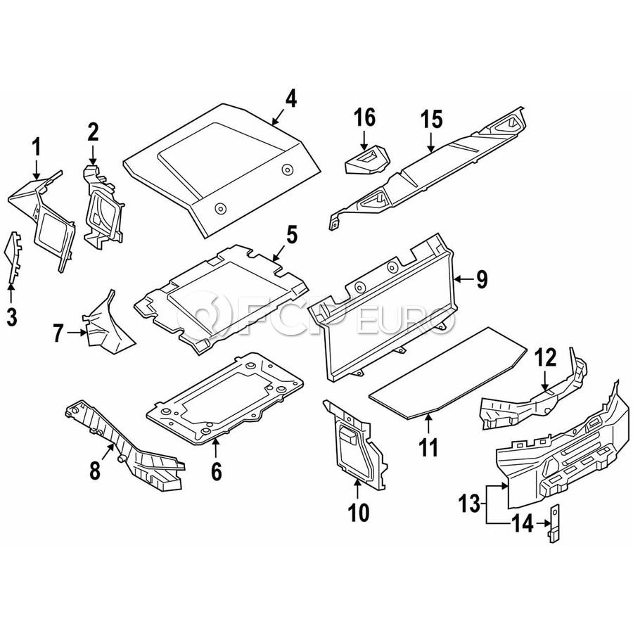 BMW Package Tray Trim - Genuine BMW 51477316098 | FCP Euro