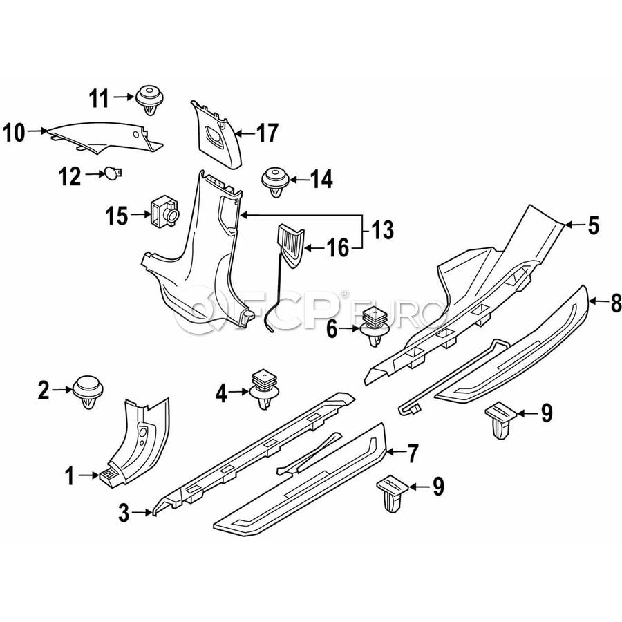 BMW Door Trim Sill Plate Insert - Genuine BMW 51477407016 | FCP Euro