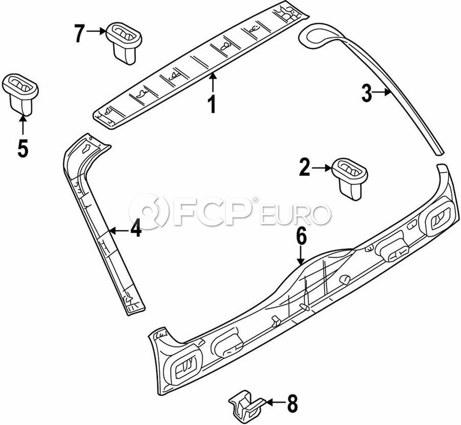 BMW Inter. Lateral Rght Trunk Lid Trim Panel (Black) - Genuine BMW ...