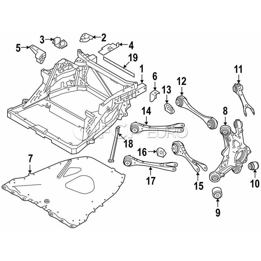 BMW Reinforcement Floor Panel Trunk - Genuine BMW 51617305703 | FCP Euro