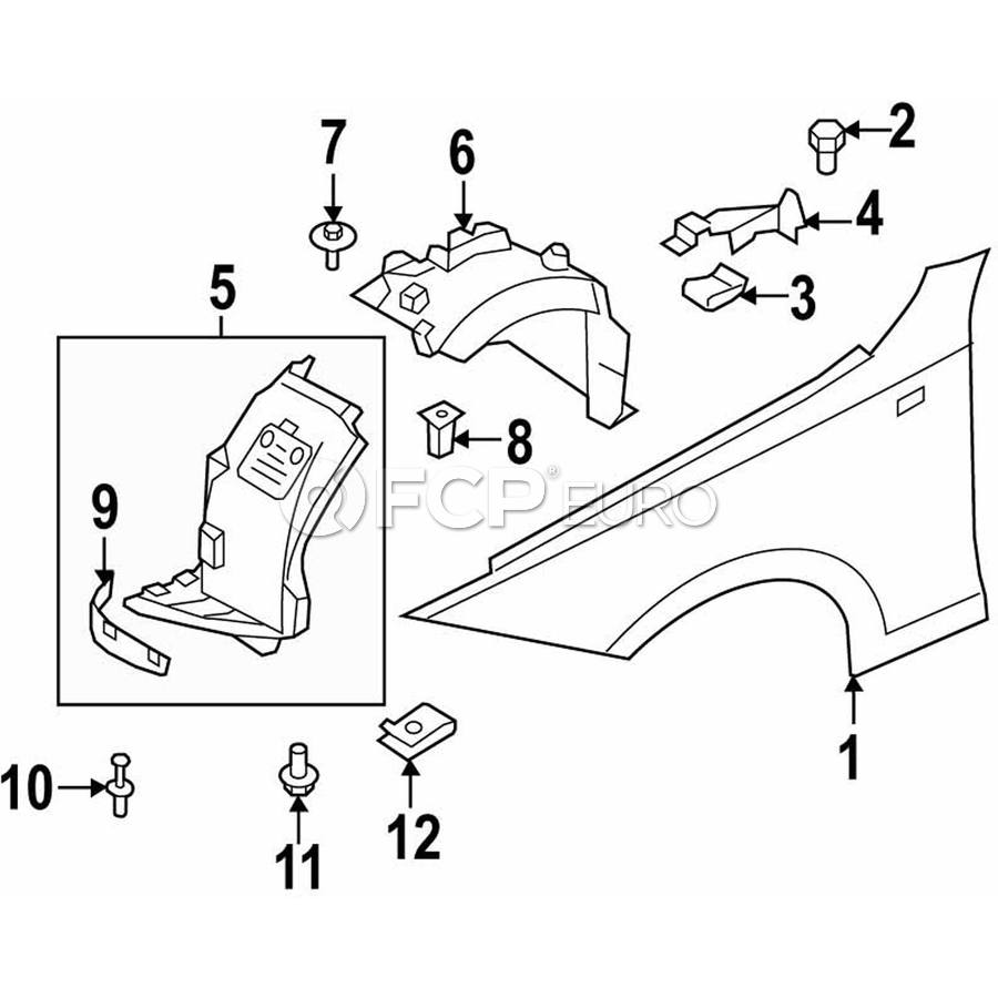 BMW Cover Wheel Housing Bottom Right - Genuine BMW 51717194459 | FCP Euro