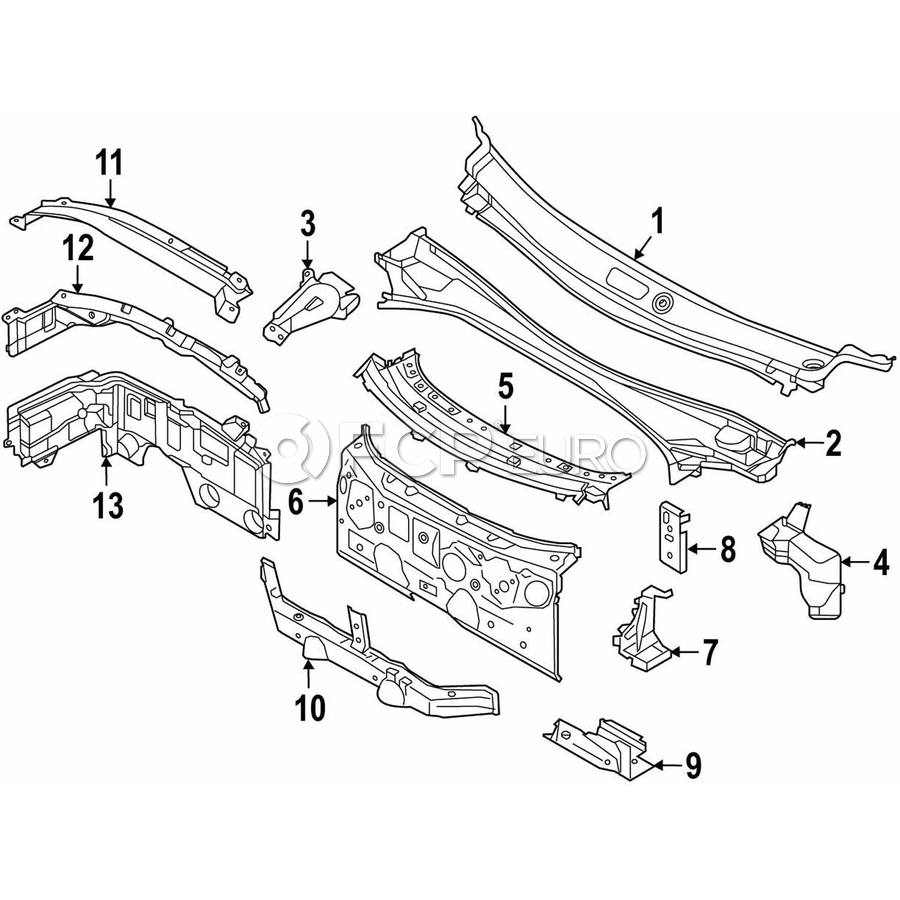 BMW Cowl Grille Panel - Genuine BMW 51717453939 | FCP Euro