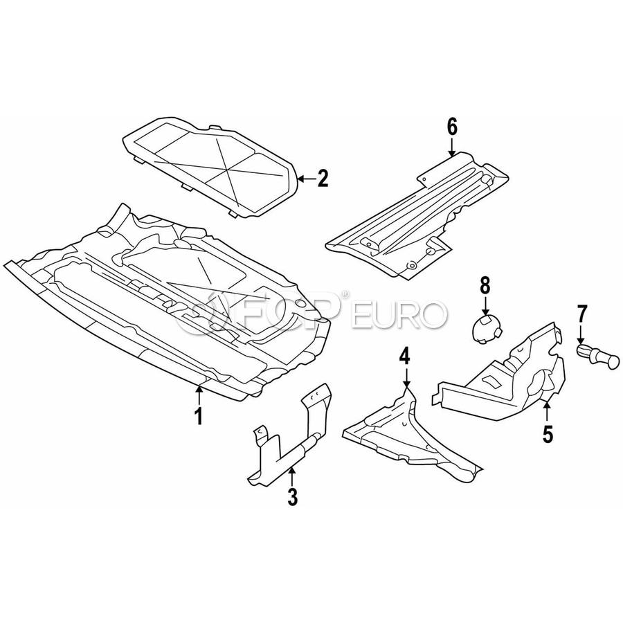 BMW Lateral Right Engine Compartm.Screening - Genuine BMW 51718163836 ...