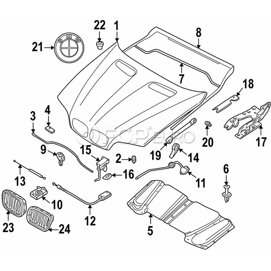 BMW Front Engine Hood Sealing - Genuine BMW 51718243571 | FCP Euro