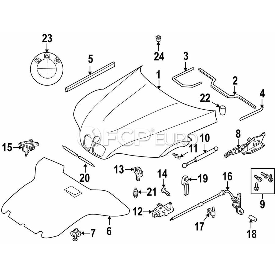BMW Rear Engine Hood Sealing (L=1500mm) - Genuine BMW 51718398533 | FCP ...
